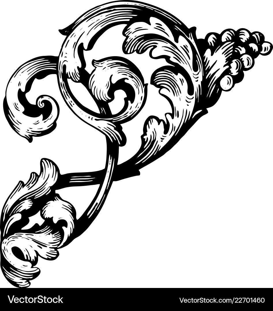 Baroque of vintage elements for design Royalty Free Vector