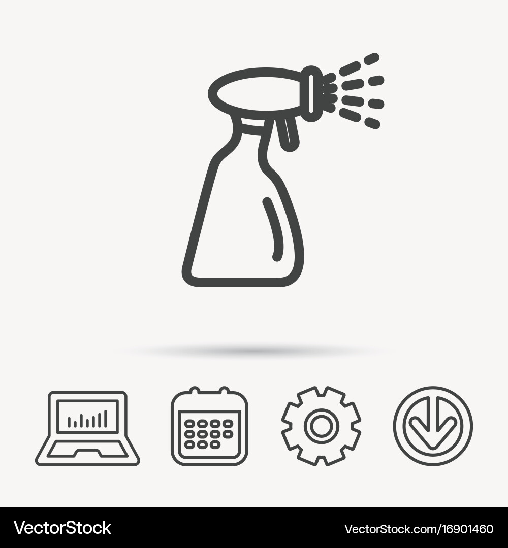 Cleaning spray bottle icon washing tool sign Vector Image