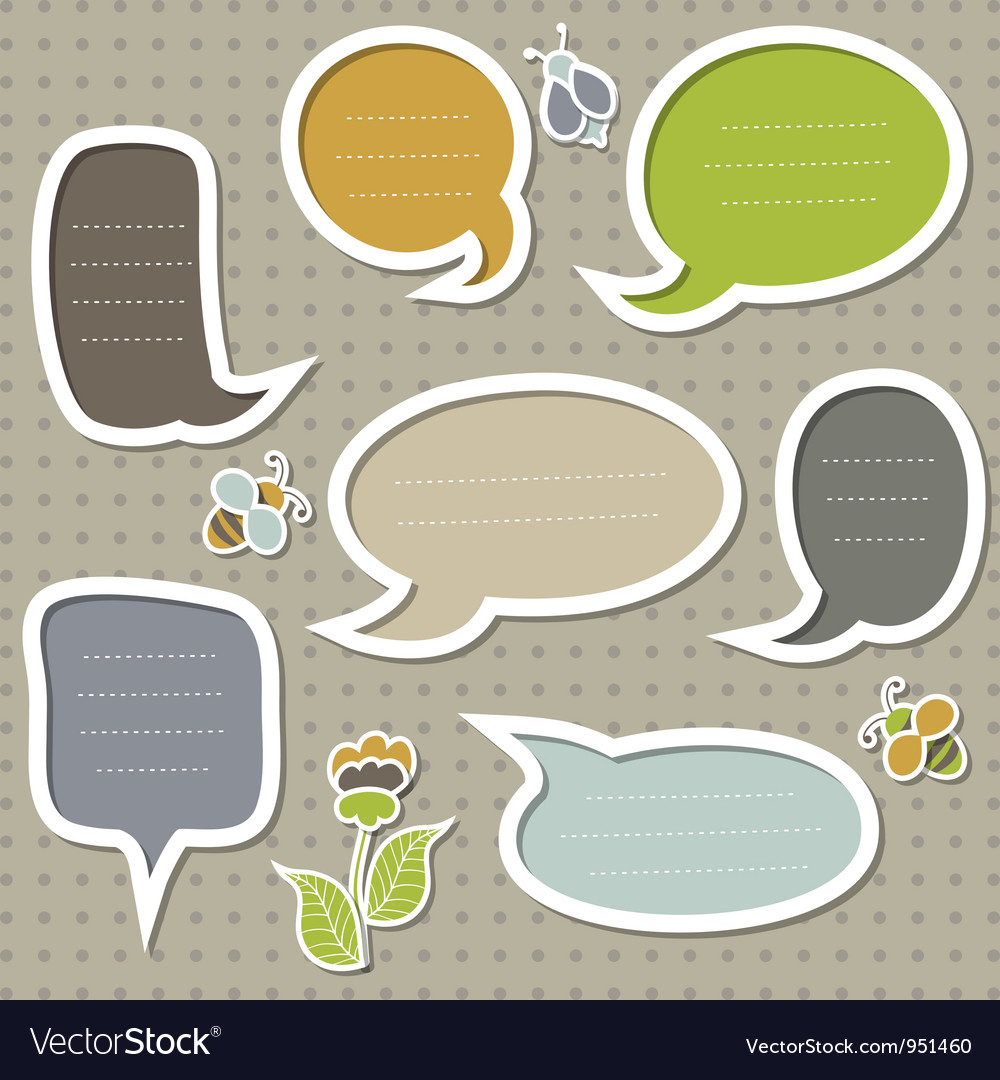 Collection of cute speech bubbles Royalty Free Vector Image Collection of cute speech bubbles Royalty Free Vector Image