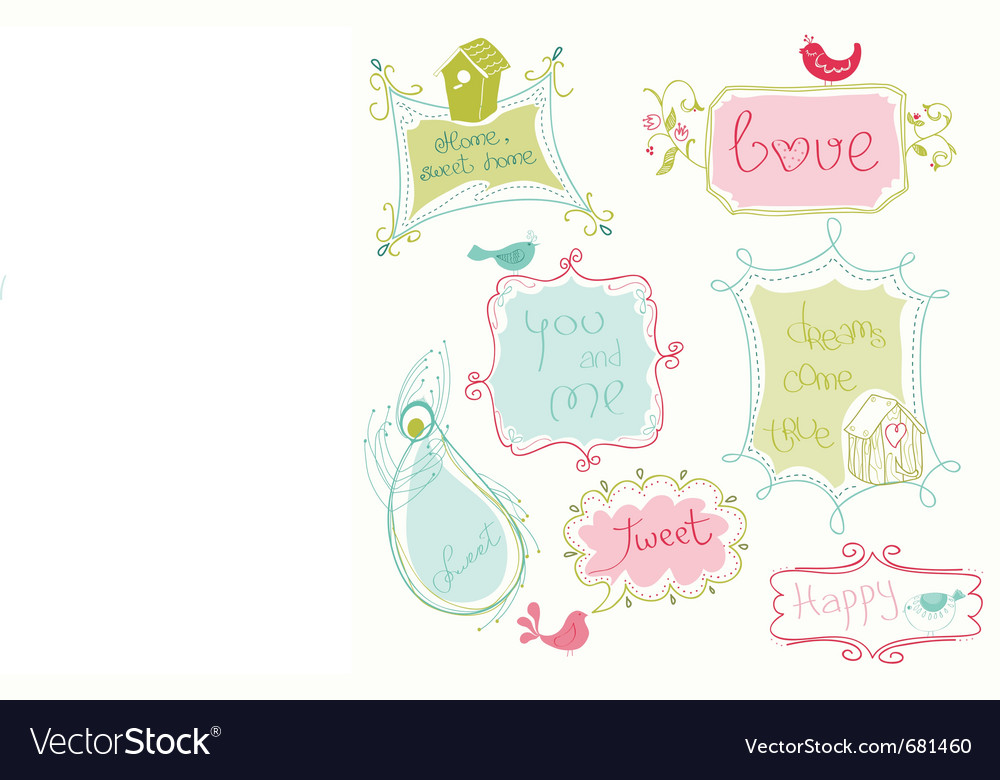 Cute doodle frames Royalty Free Vector Image - VectorStock