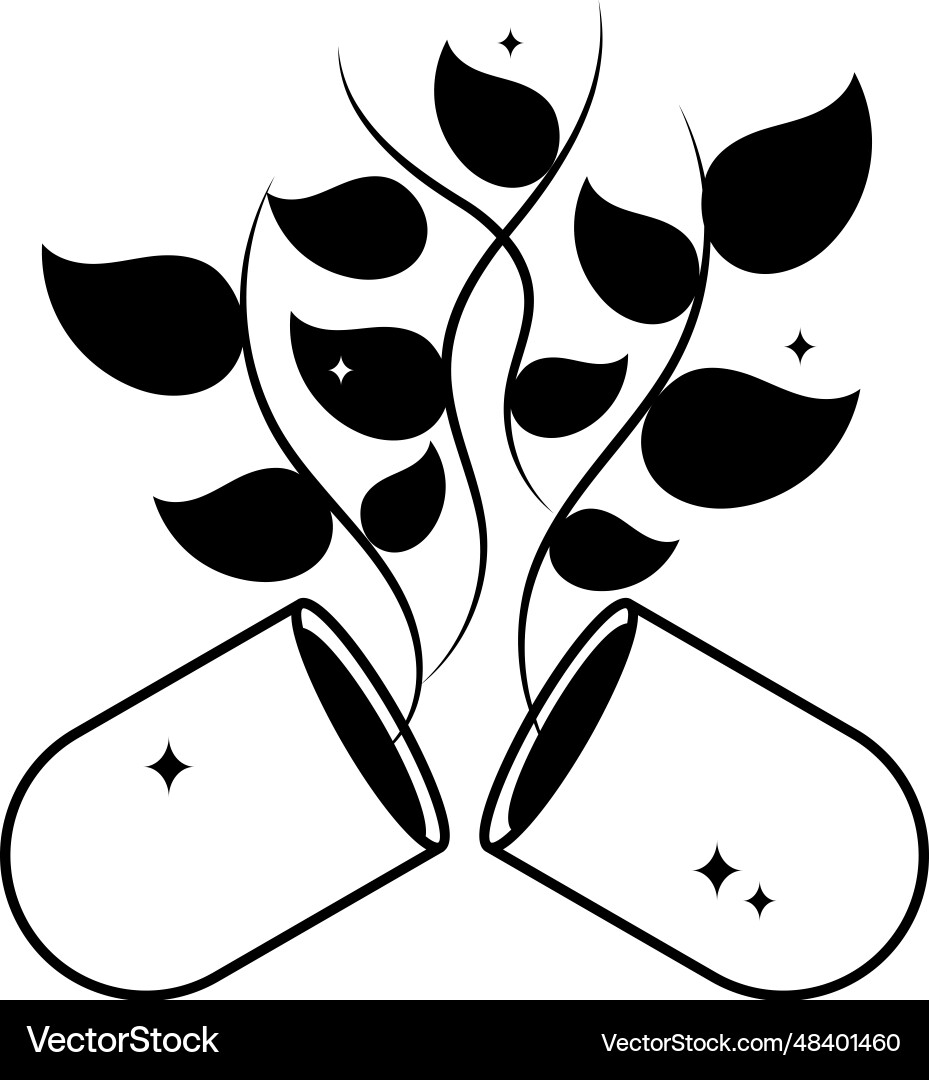 Eco capsule doodle solid sticker eps 10 fi Vector Image