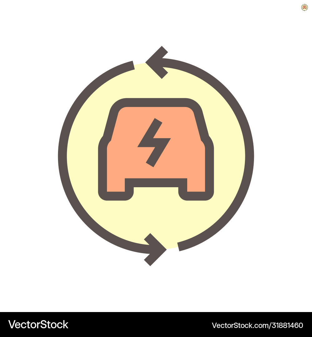 Electric car or ev charging icon design Royalty Free Vector