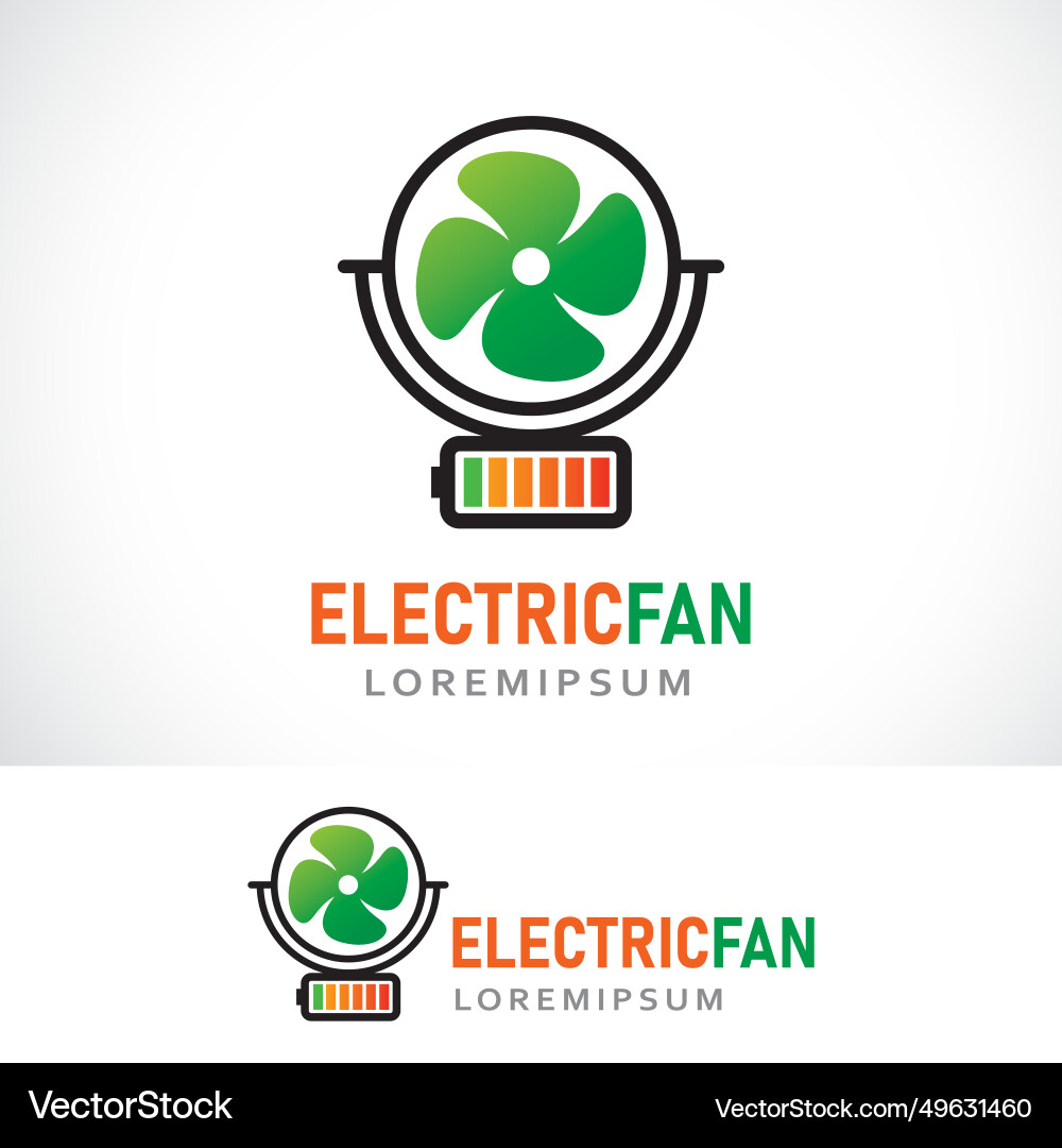 Electric fan logo design template Royalty Free Vector Image