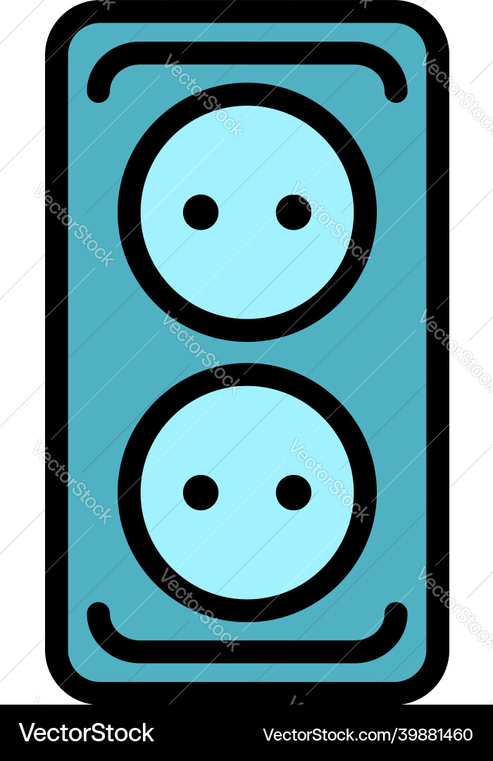 European socket icon color outline Royalty Free Vector Image