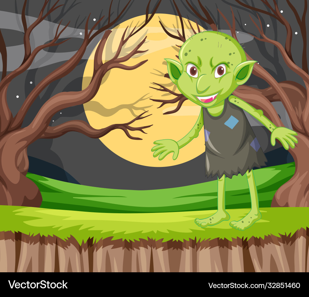 Goblin in standing position cartoon character Vector Image
