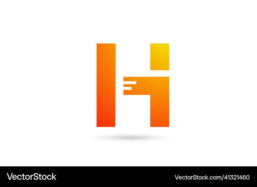 H orange gradient alphabet letter logo design Vector Image