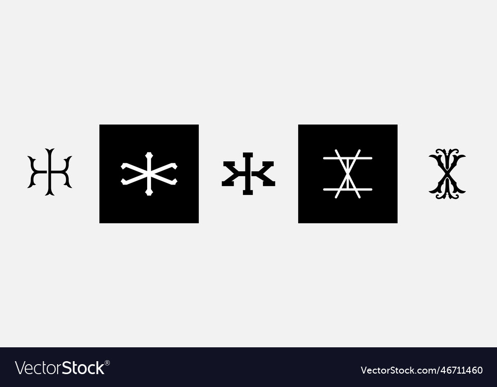 Initial letters ix monogram logo design bundle Vector Image