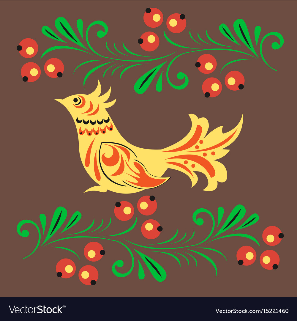 Khokhloma pattern design traditional russia Vector Image