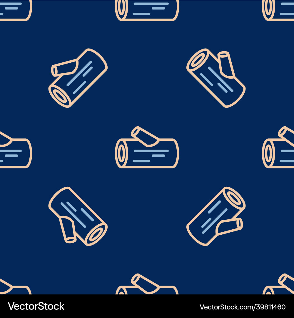 Line wooden log icon isolated seamless pattern Vector Image