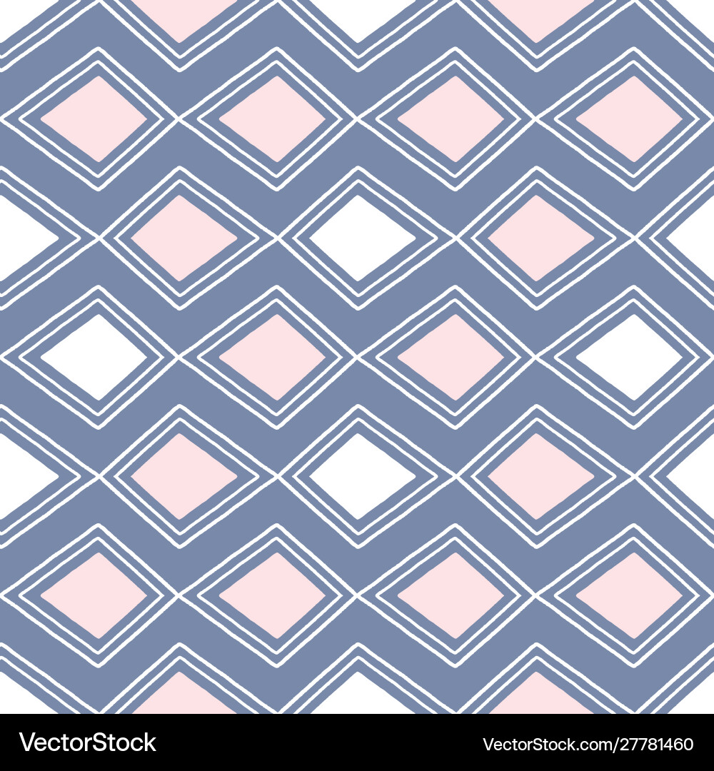Seamless design hand drawn diamond shapes Vector Image
