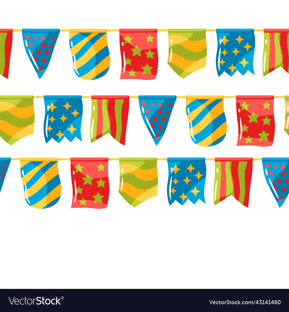 Seamless pattern with color patterned flags Vector Image