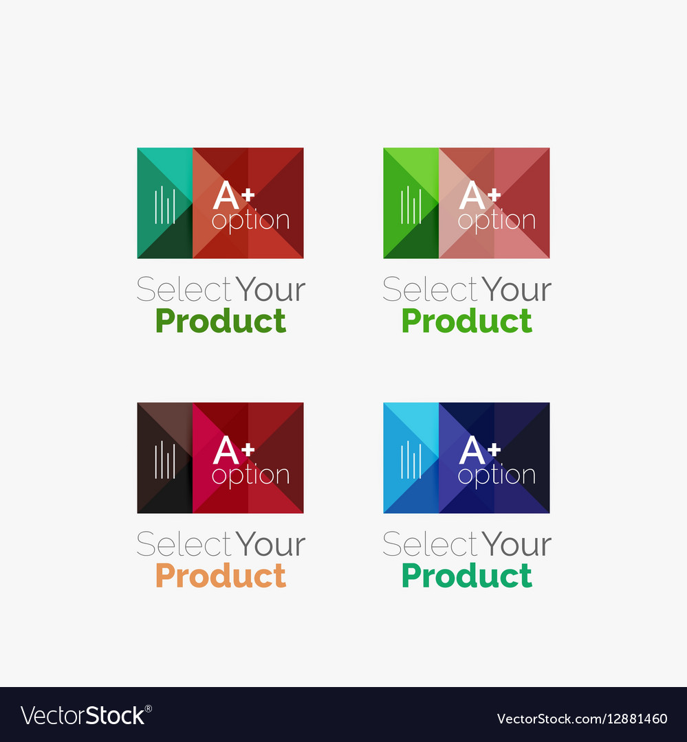 Set Of Abstract Square Interface Menu Navigation Vector Image
