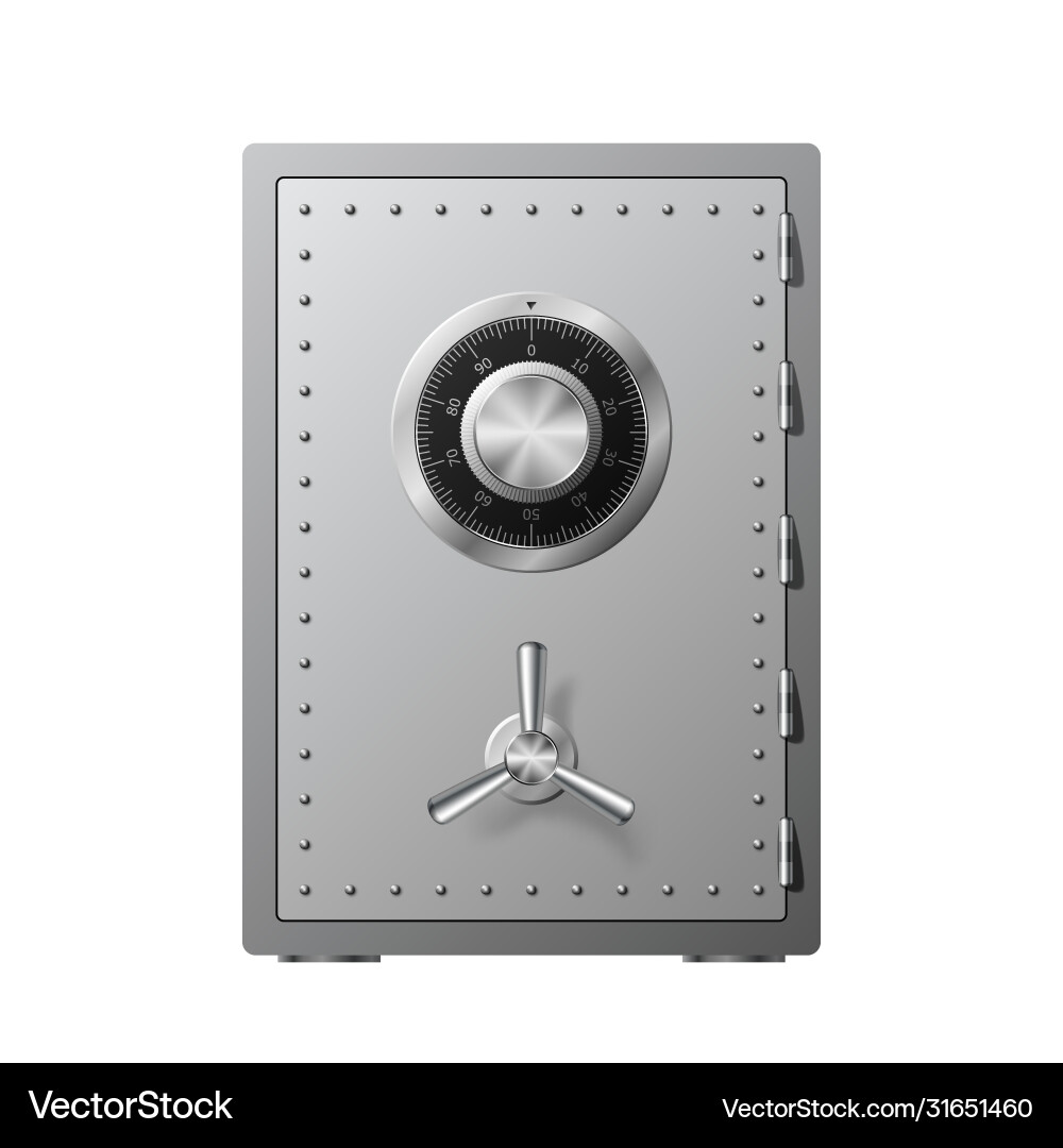 Steel safe with combination lock isolated Vector Image