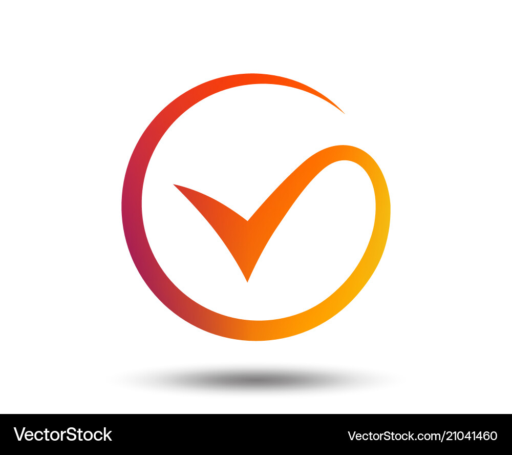 Tick sign icon check mark symbol Royalty Free Vector Image