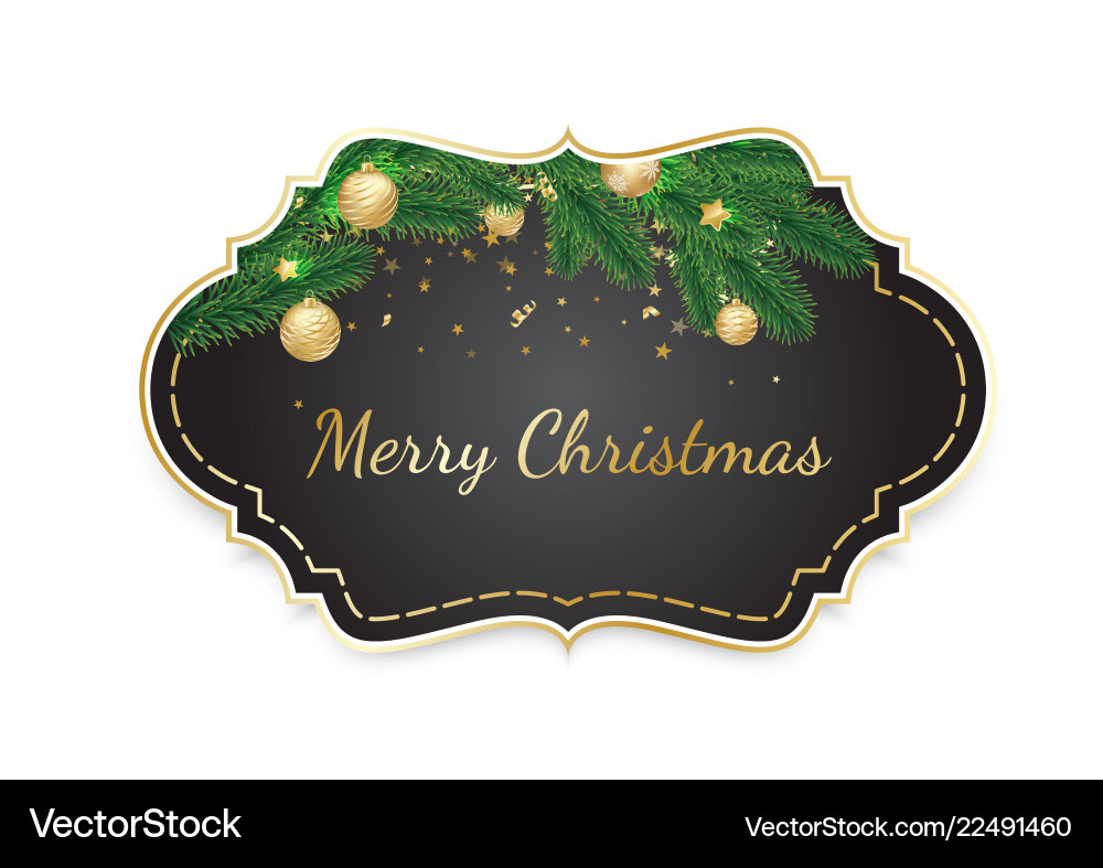 Vintage christmas frame background banner Vector Image