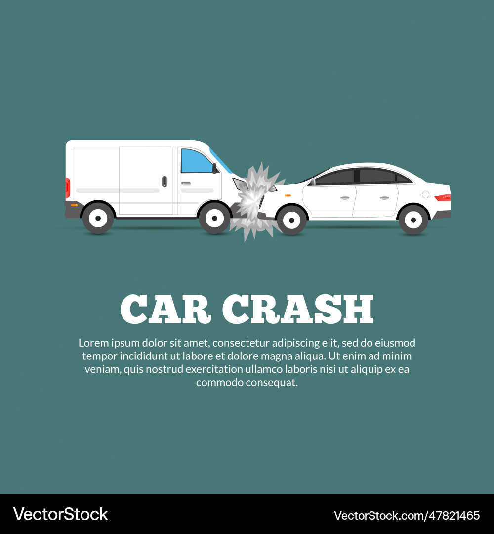 Car crash poster crash poster Royalty Free Vector Image