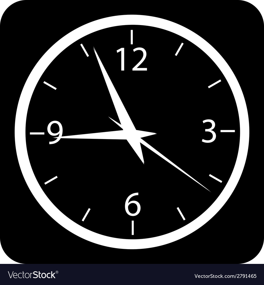 Clock button Royalty Free Vector Image - VectorStock