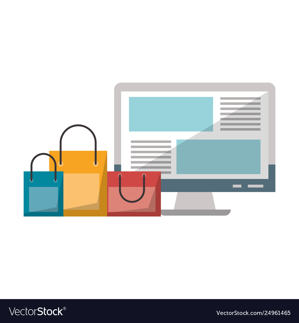 Computer screen internet browsing Royalty Free Vector Image