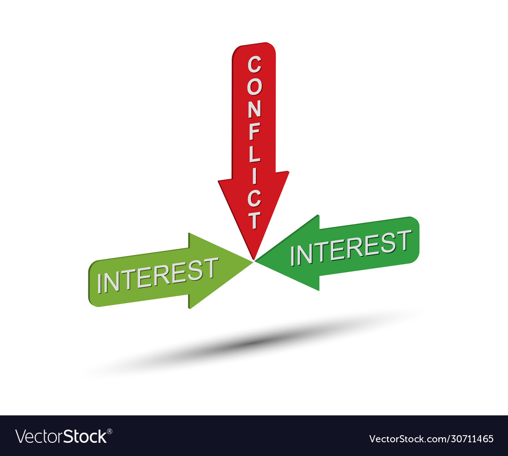 Conflict interest visualization element Royalty Free Vector
