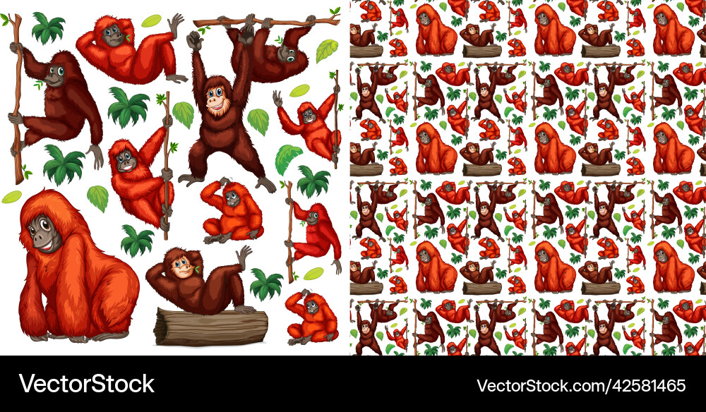 Cute animals cartoon set on white background Vector Image