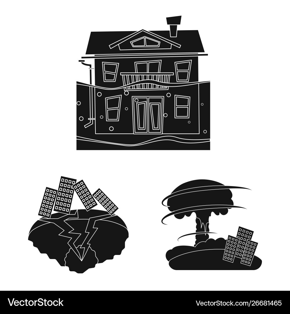 Design calamity and crash logo set Royalty Free Vector Image