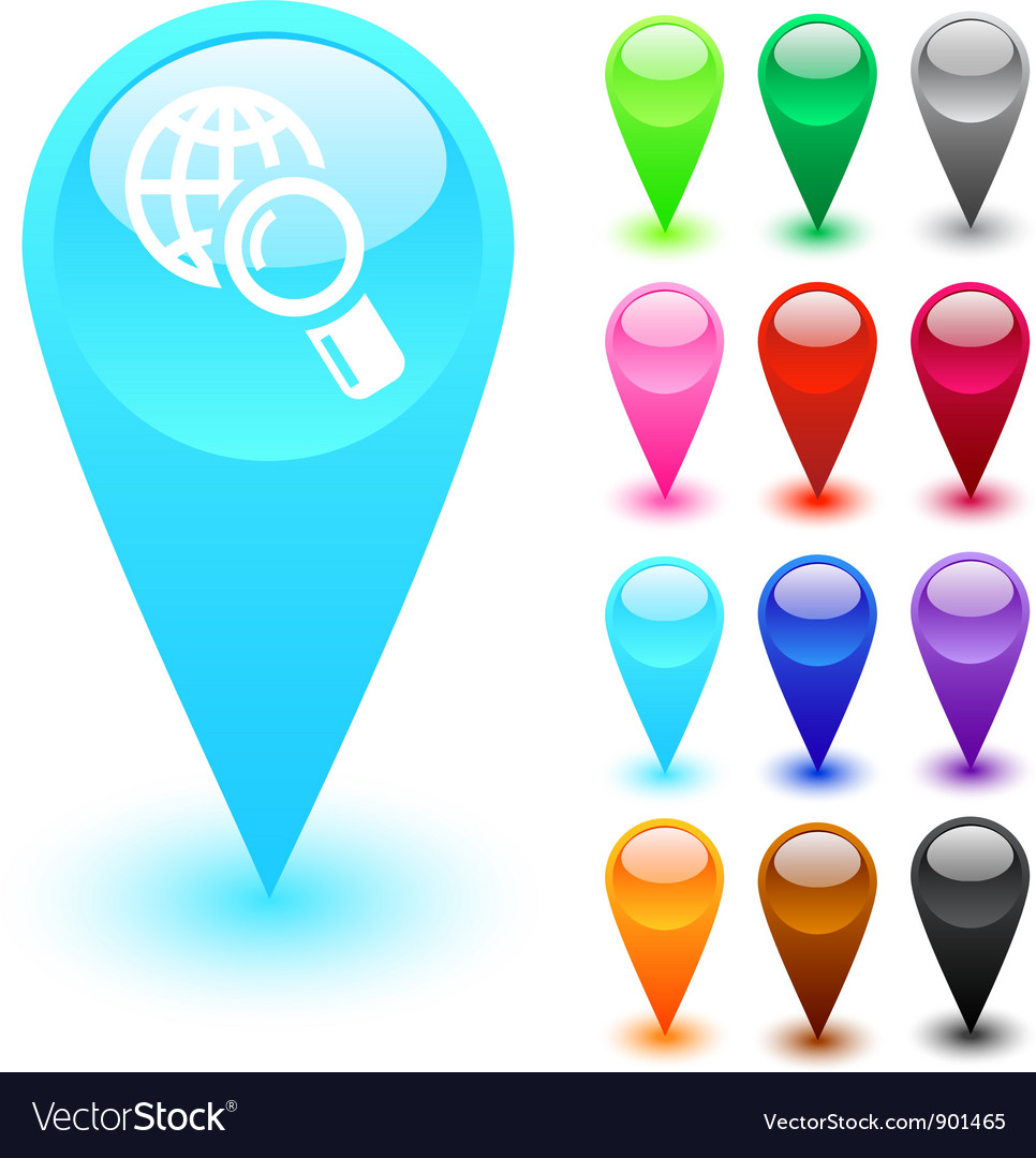 Global search button Royalty Free Vector Image