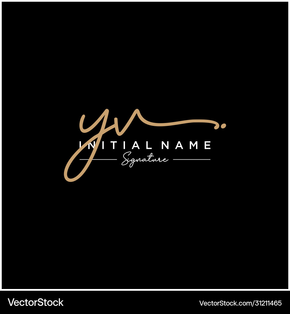 Letter yv signature logo template Royalty Free Vector Image