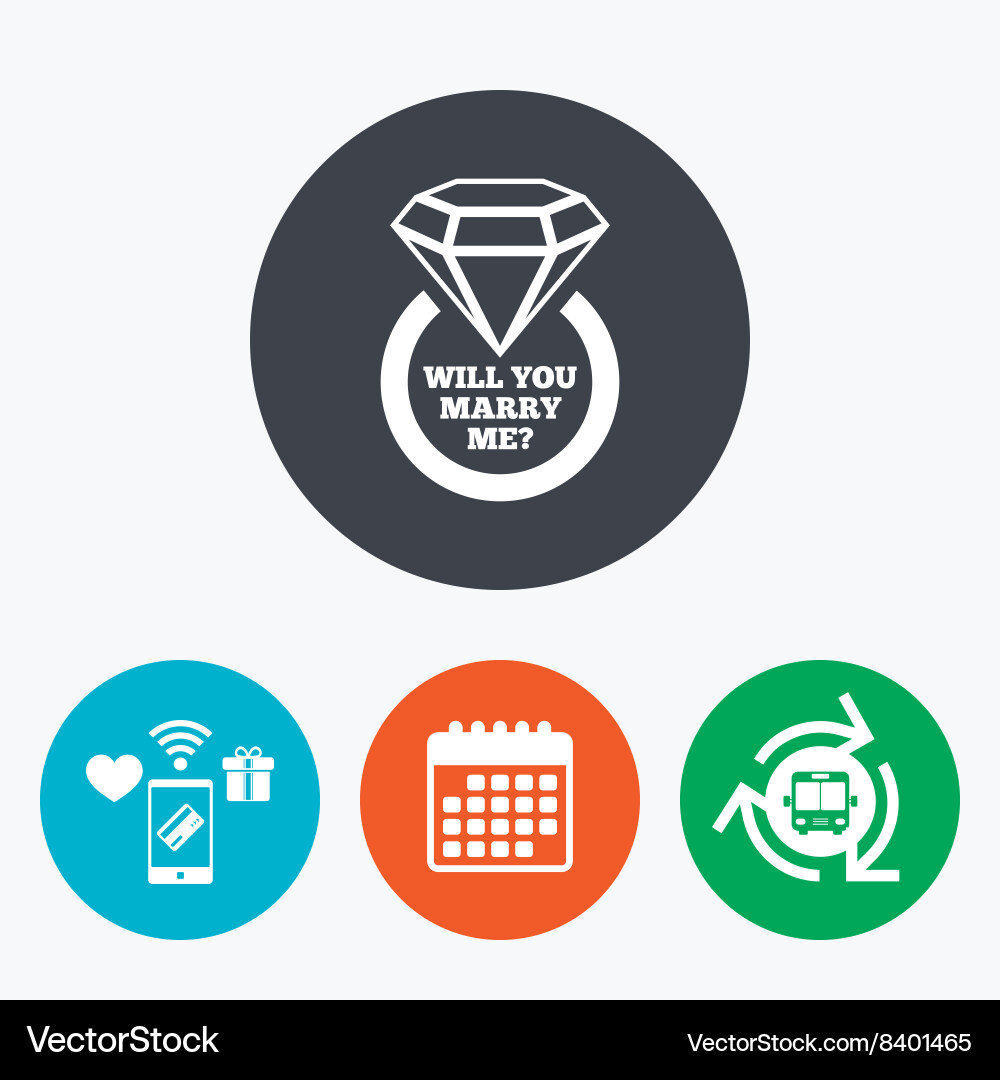 Marry me ring sign icon engagement symbol Vector Image