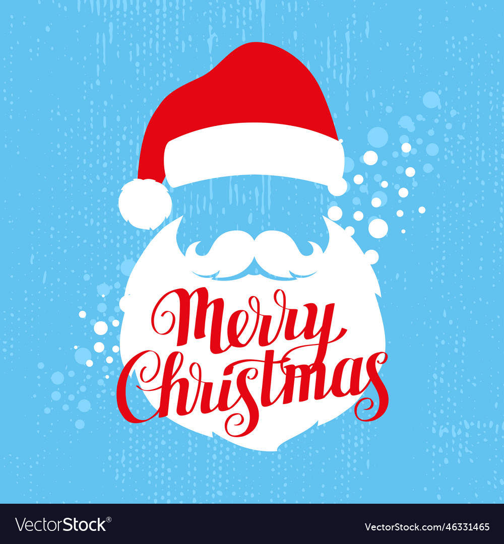 Merry christmas greeting card template with santa Vector Image