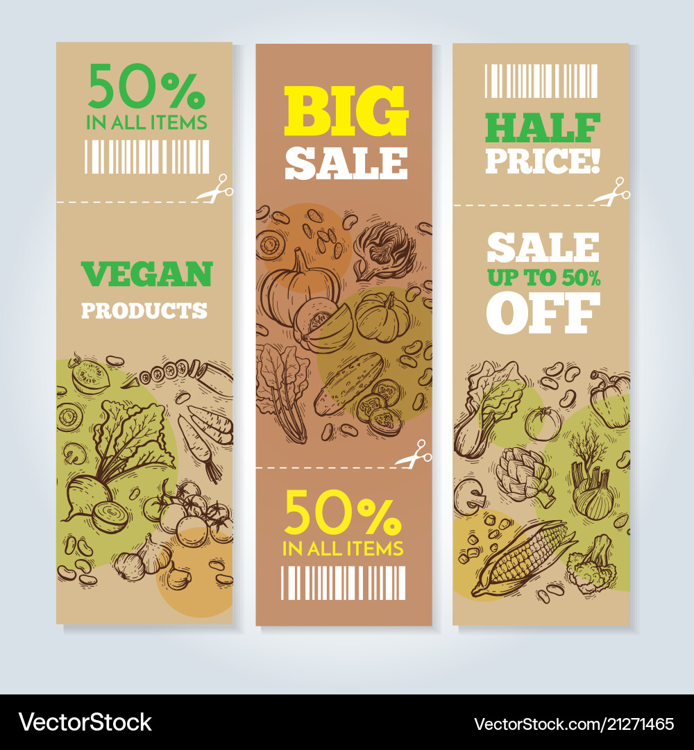 Organic market kit banners Royalty Free Vector Image