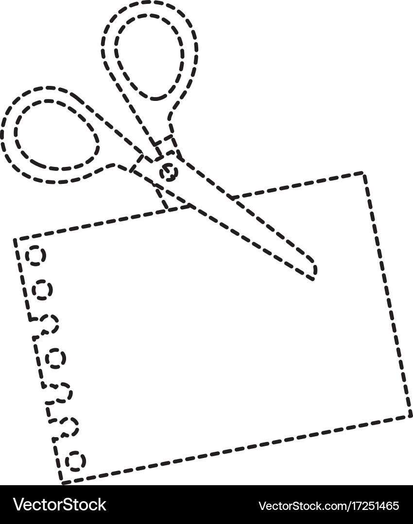Scissors school with paper Royalty Free Vector Image