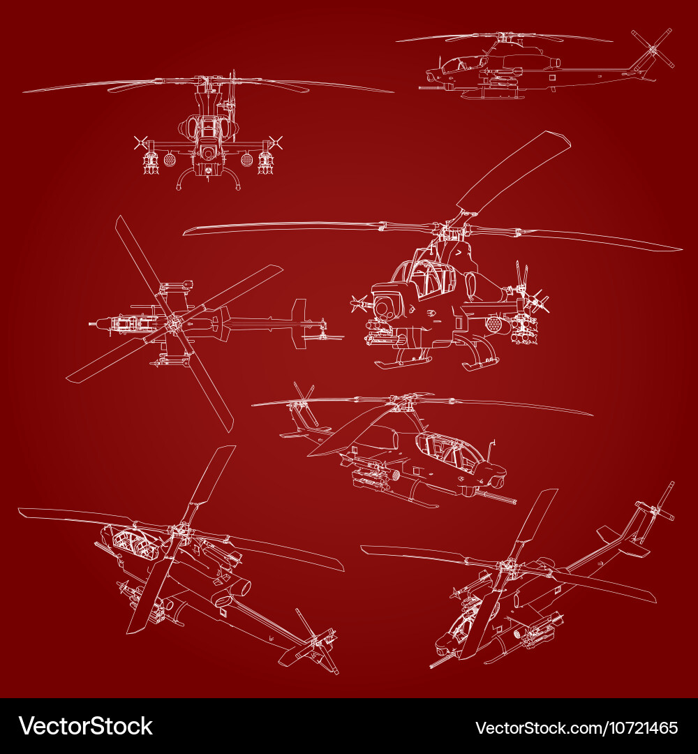 Set linear of a military Royalty Free Vector Image
