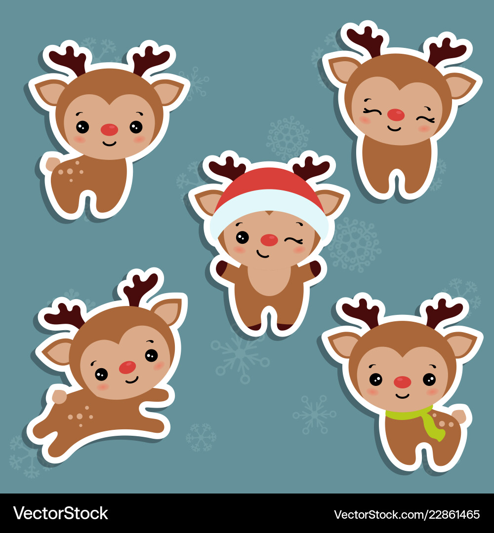 Set of christmas characters Royalty Free Vector Image