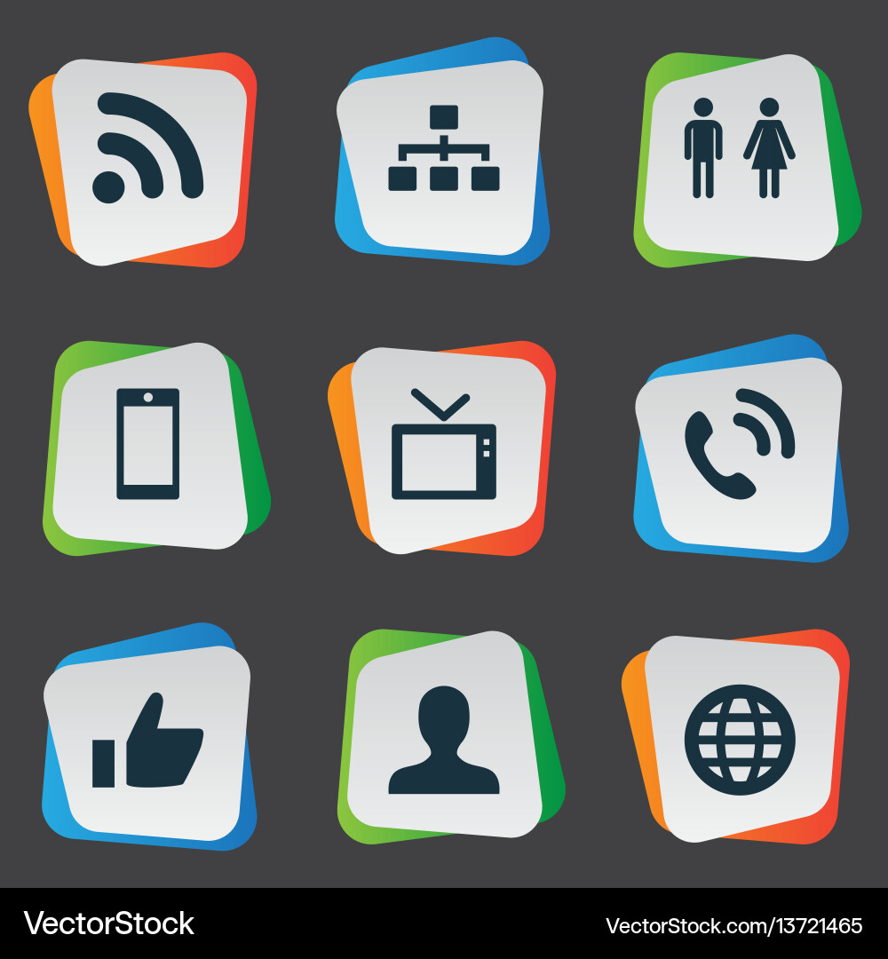 Set of simple network icons Royalty Free Vector Image