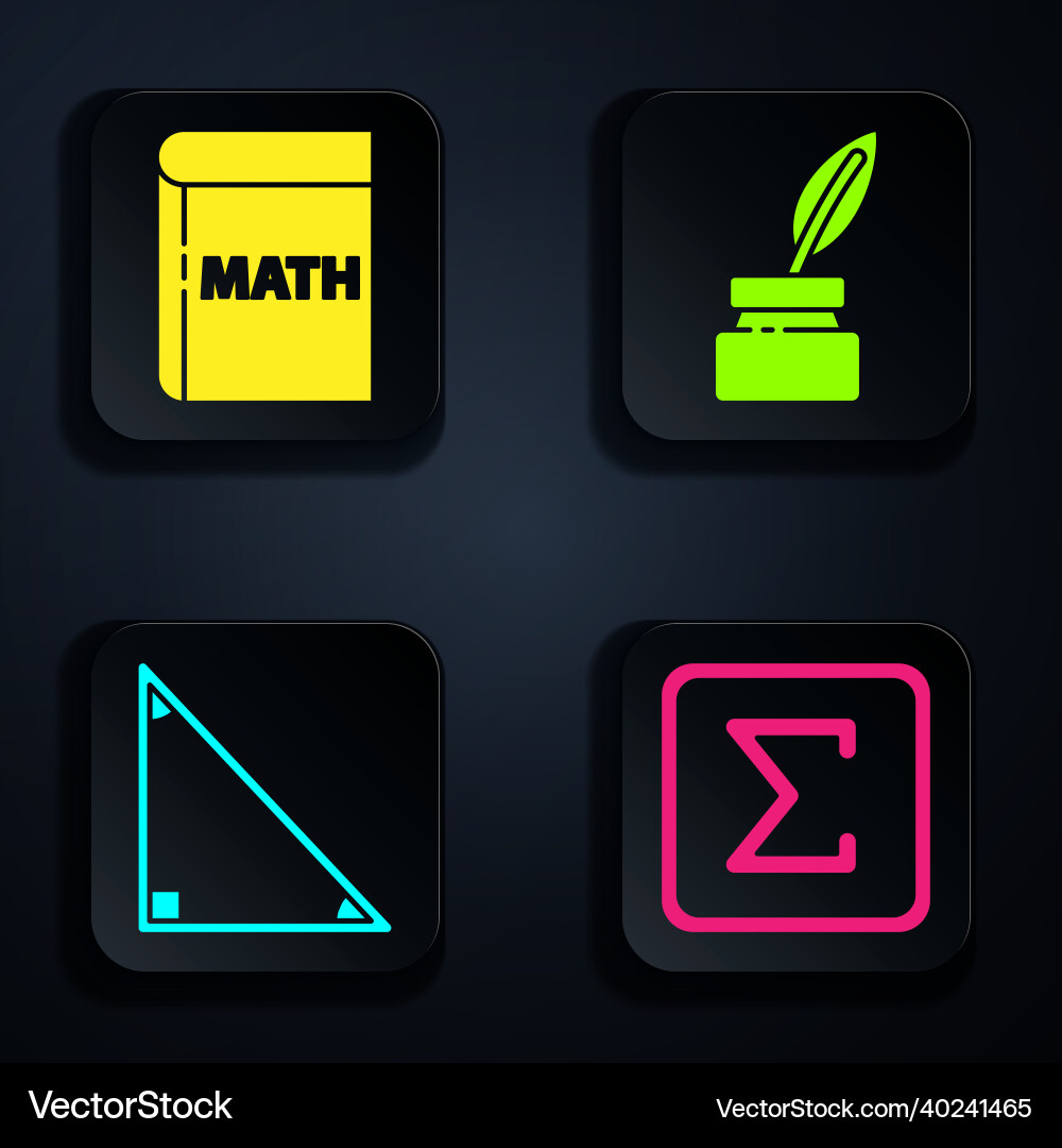 Set sigma symbol book with word mathematics Vector Image