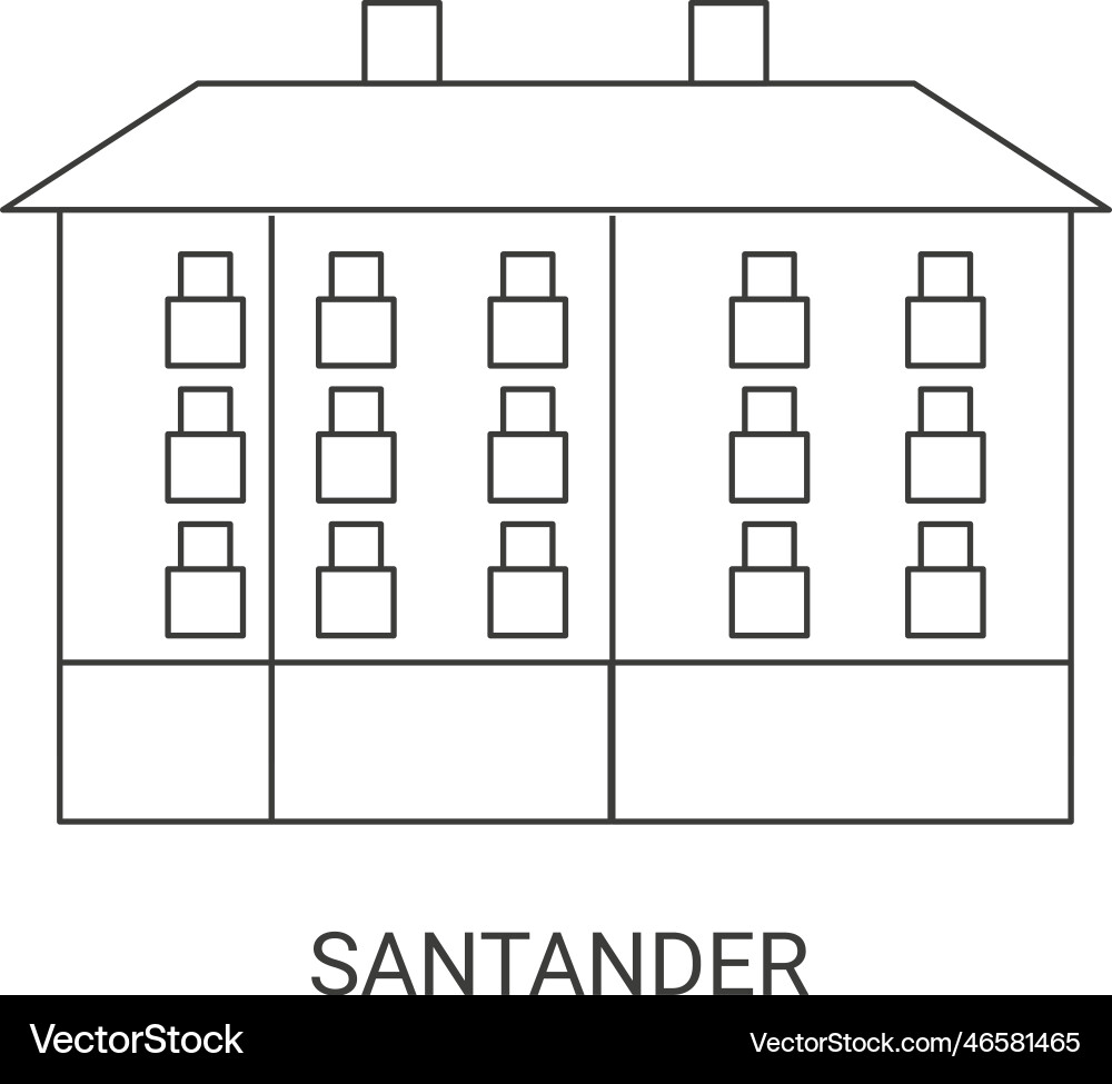Spain santander travel landmark Royalty Free Vector Image