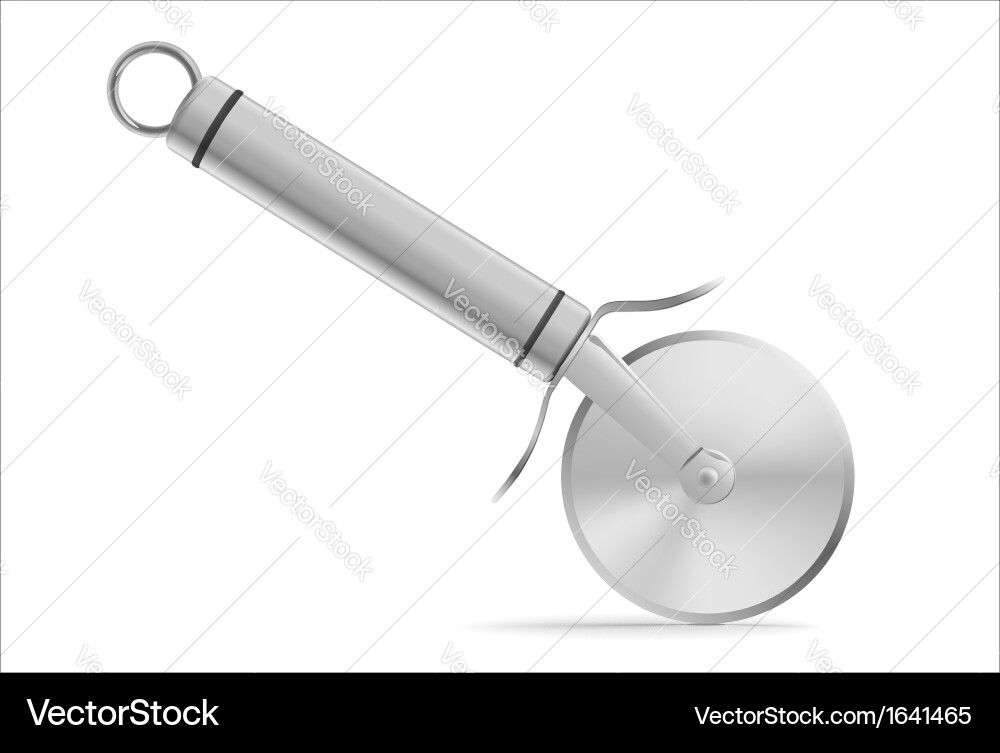 Stainless steel pizza cutter Royalty Free Vector Image