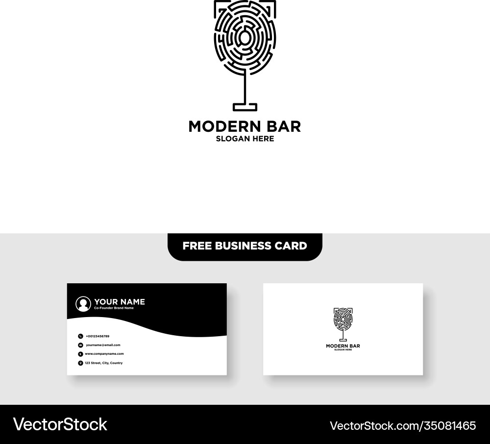 Tech bar logo and business card template Vector Image