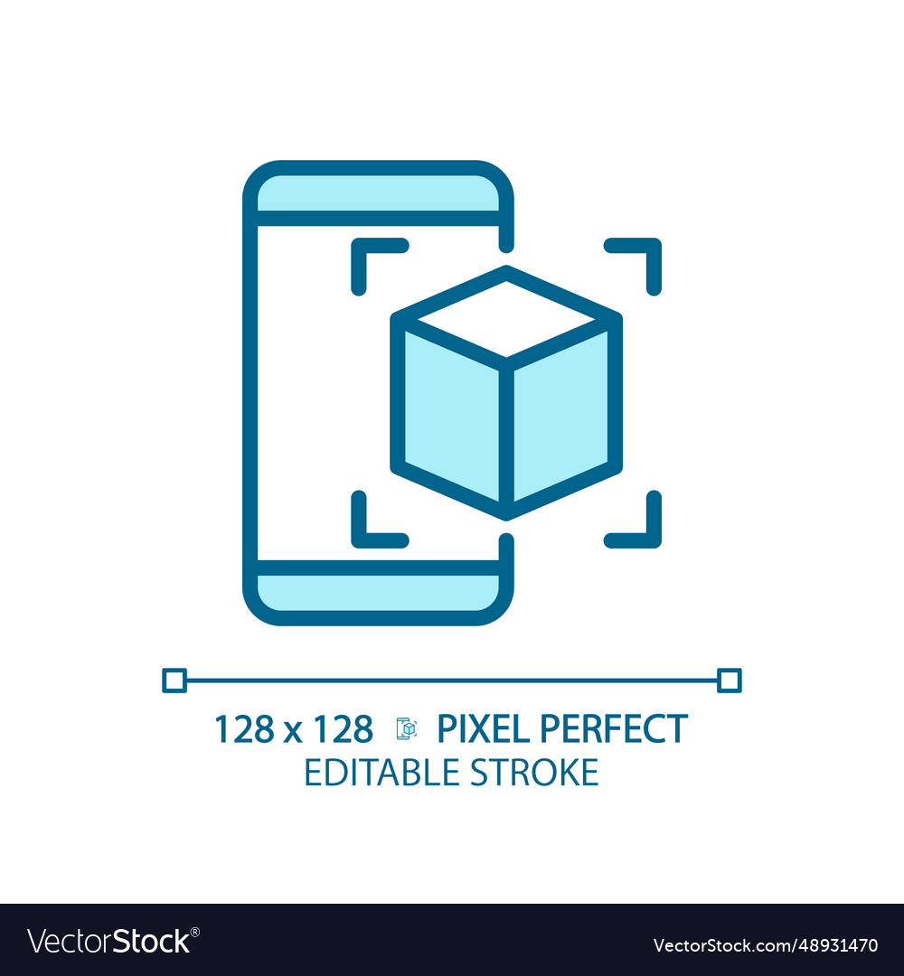 2d thin linear blue ar application icon Royalty Free Vector