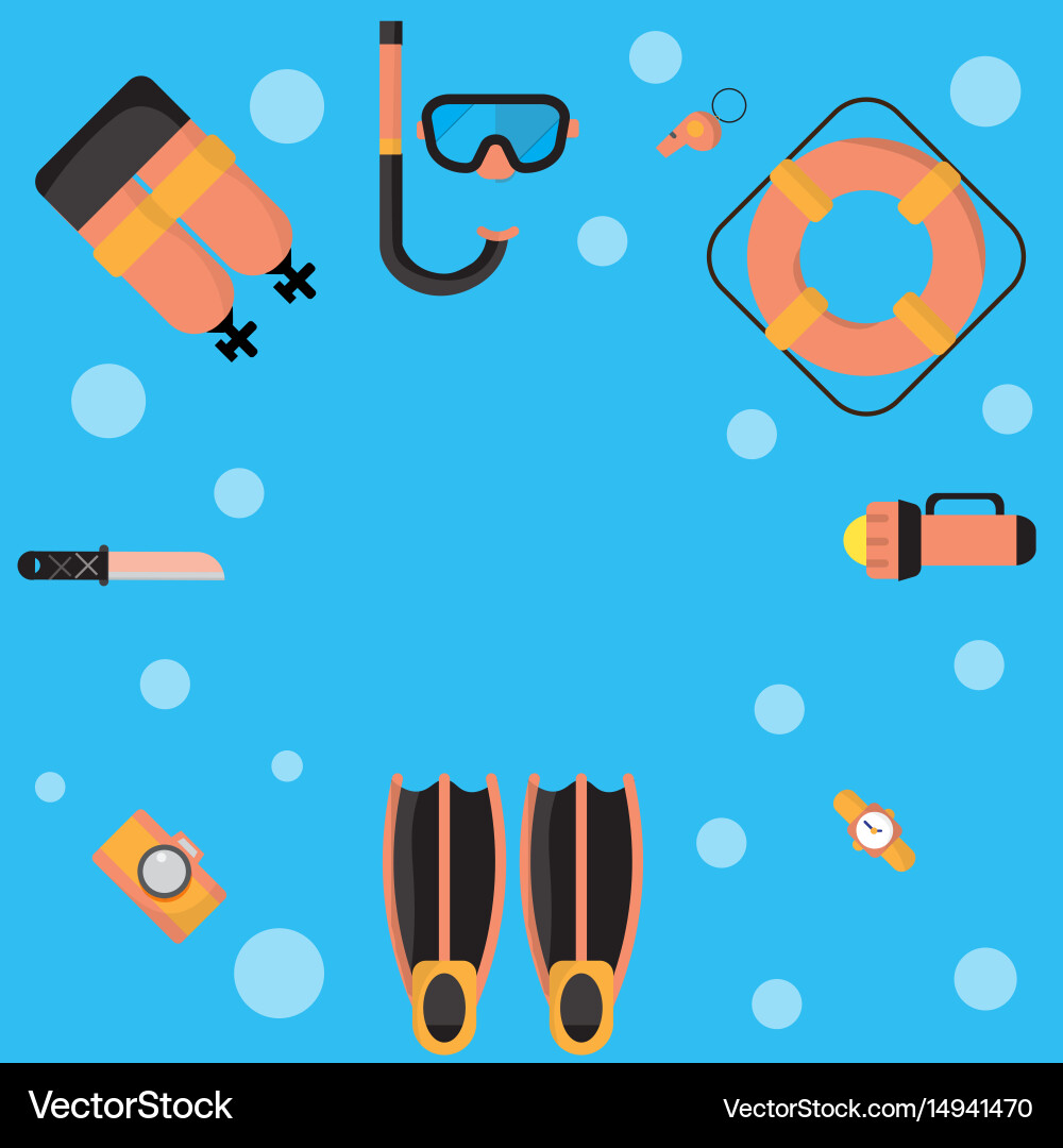 Are dive equipment icons Royalty Free Vector Image