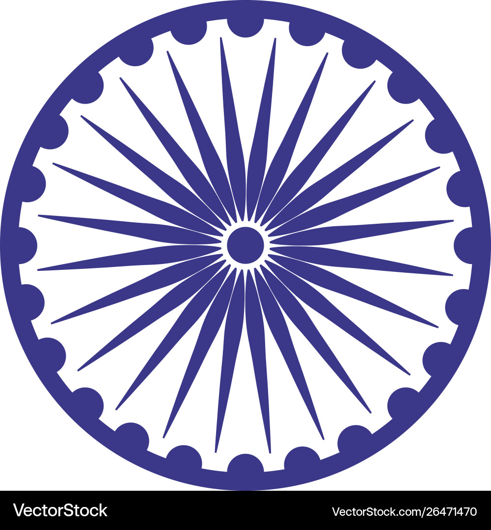 Ashoka chakra emblematic icon indian Royalty Free Vector