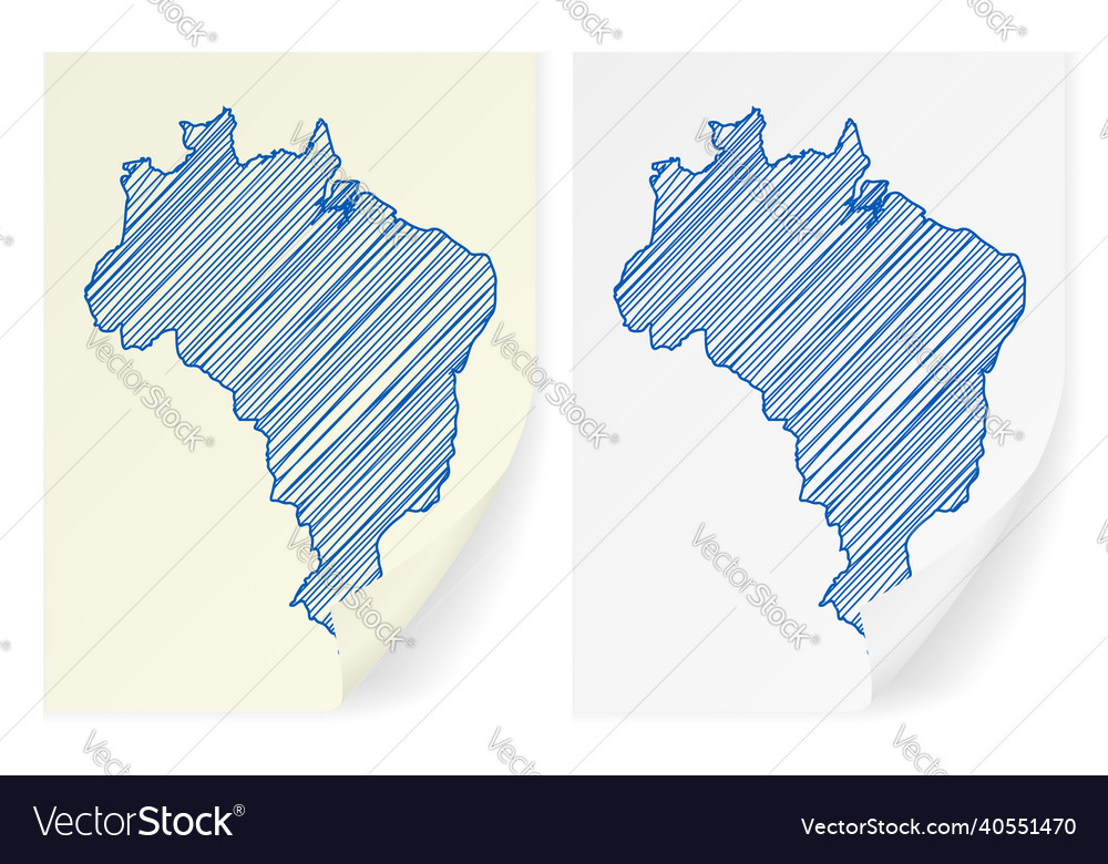 Brazil scribble map Royalty Free Vector Image - VectorStock