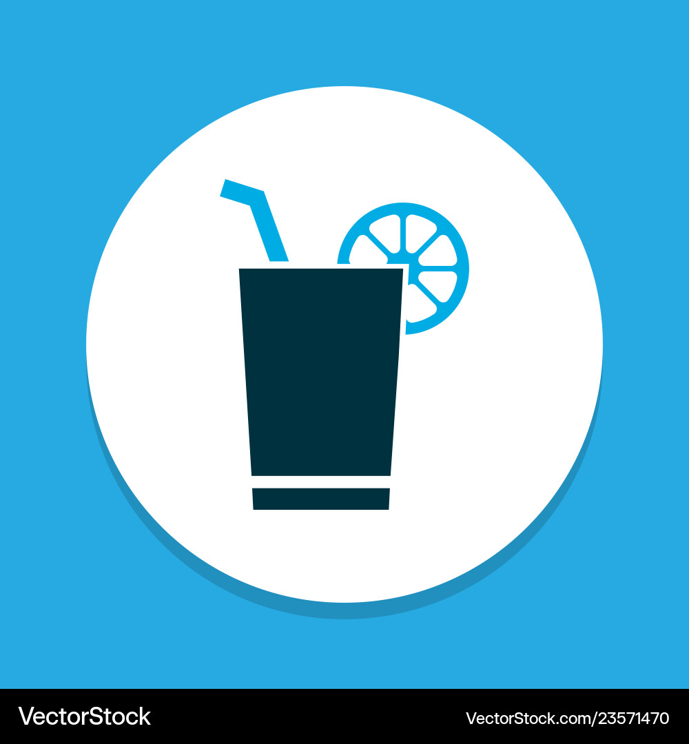 Cocktail with lemon icon colored symbol premium Vector Image
