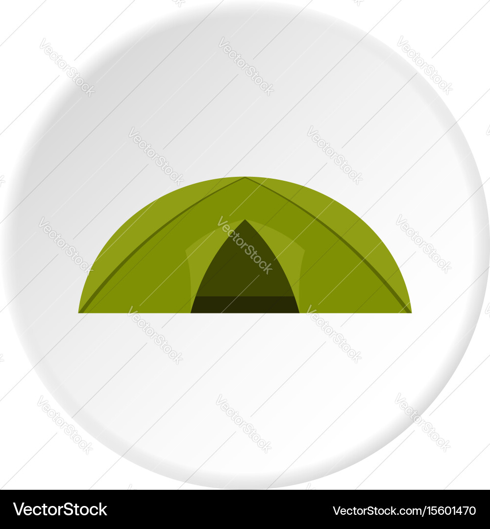 Green tent for camping icon circle Royalty Free Vector Image