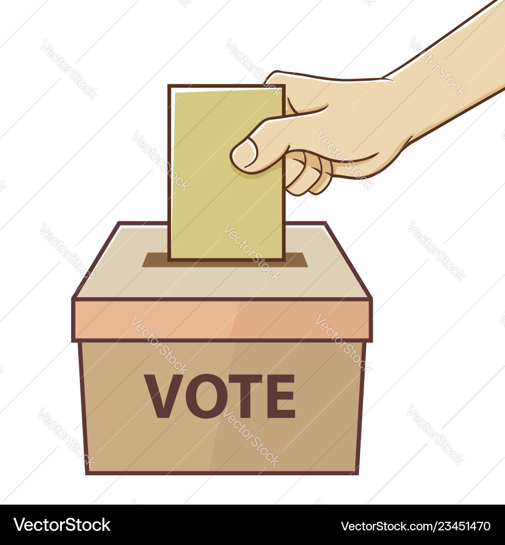Hand holding card for voting and election Vector Image