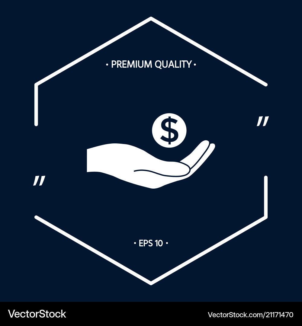 Hand holding money - dollar symbol Royalty Free Vector Image