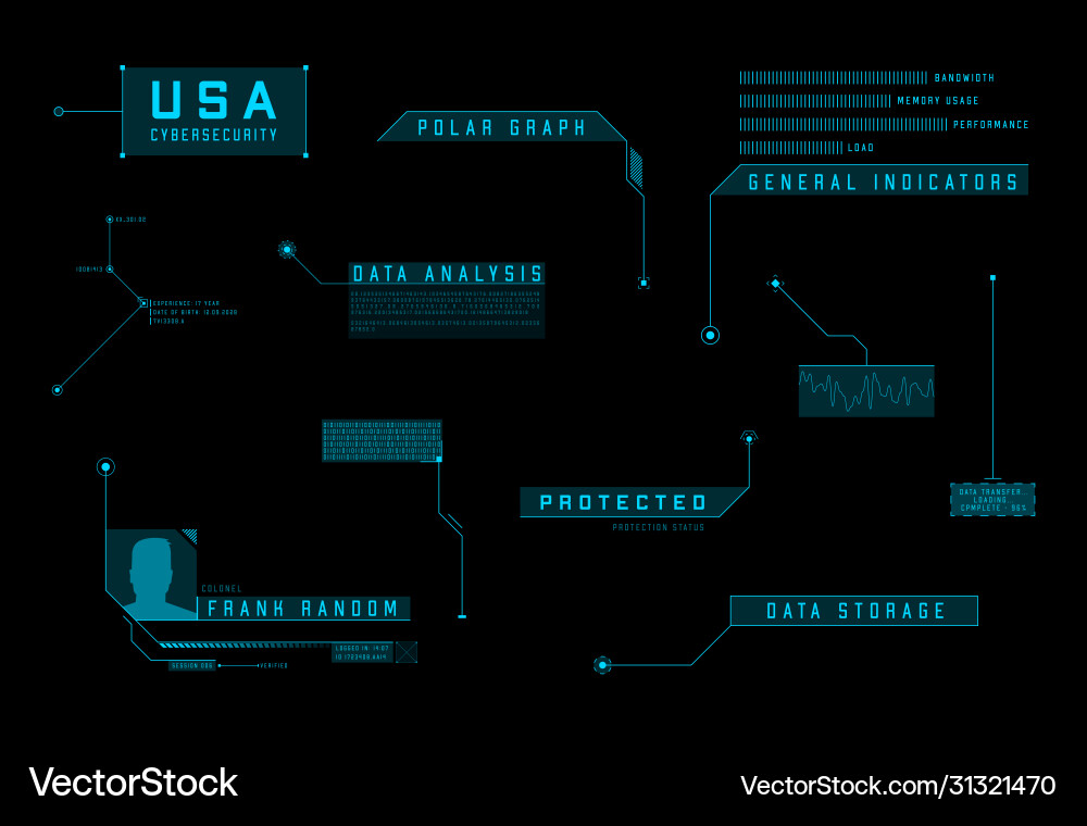 Hud callout ui design elements futuristic blue Vector Image