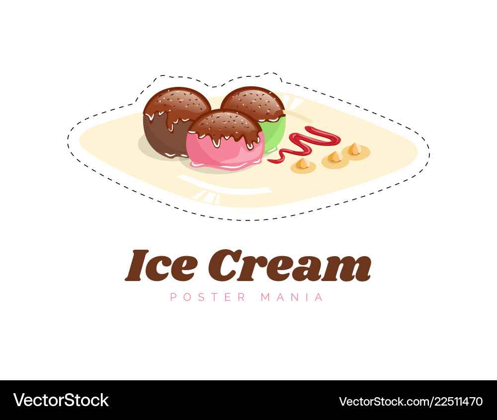Ice cream color poster menu Royalty Free Vector Image