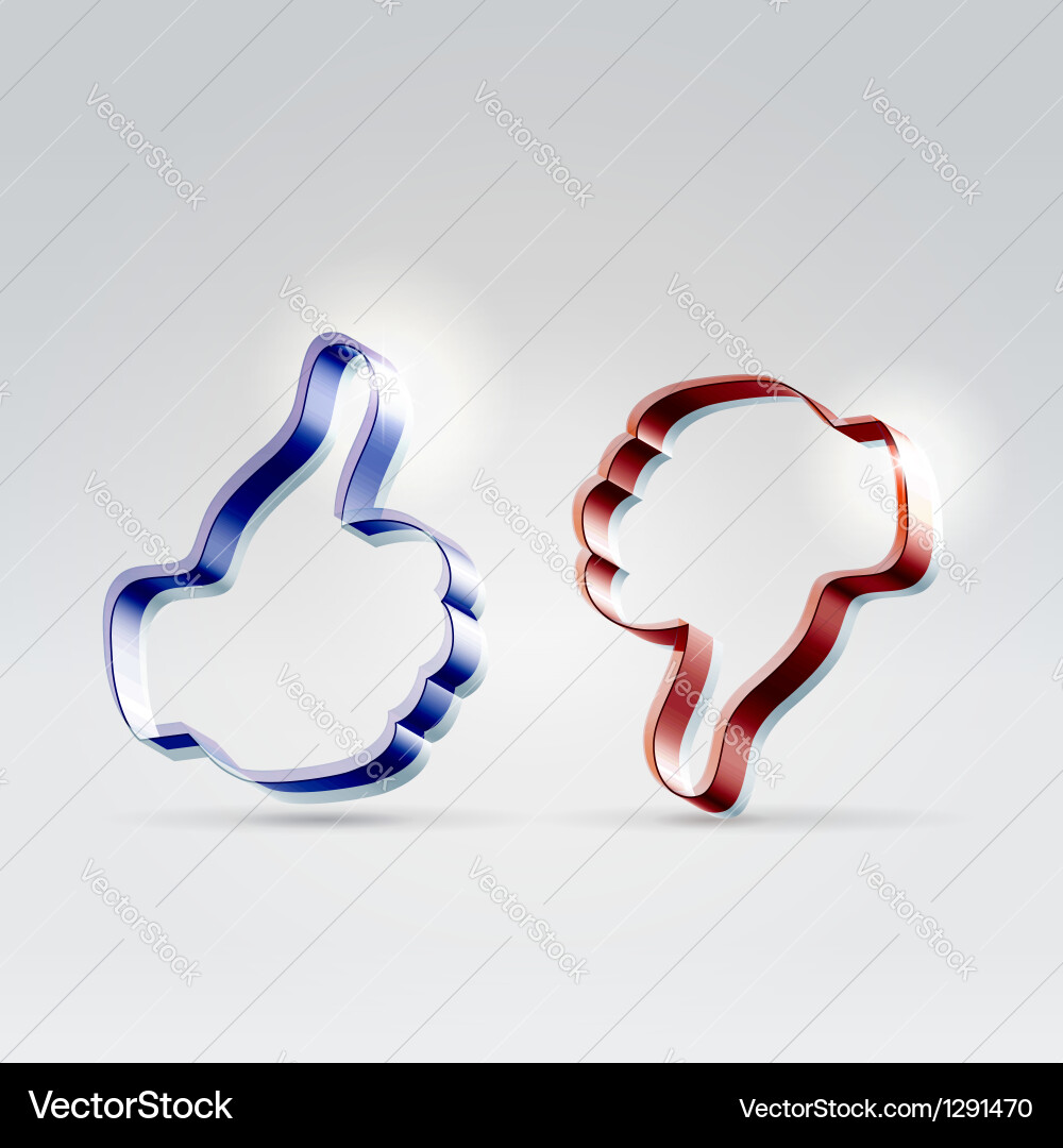 Like and unlike glossy icons Royalty Free Vector Image