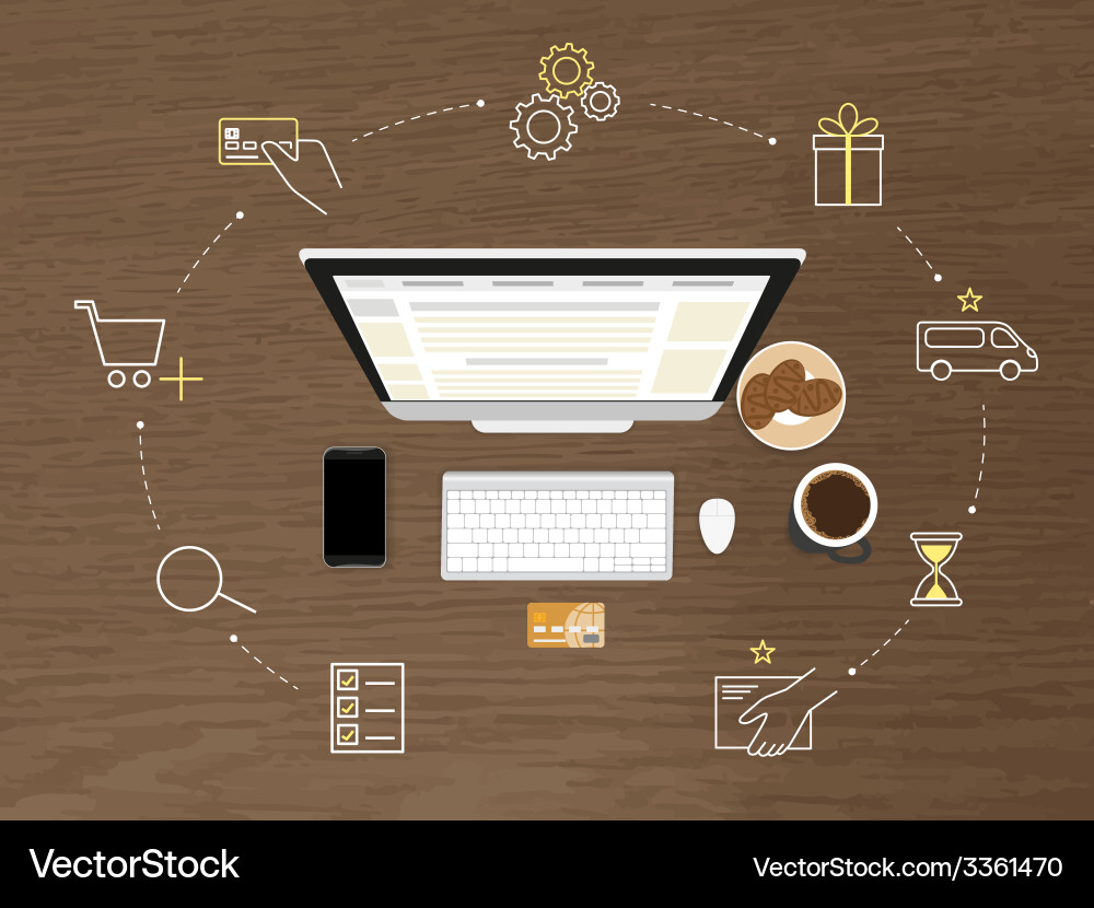 Online shopping Royalty Free Vector Image - VectorStock